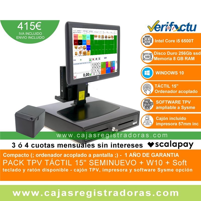 Terminal TPV HP Remanufacturado Verifactu. Garantía y Software Táctil