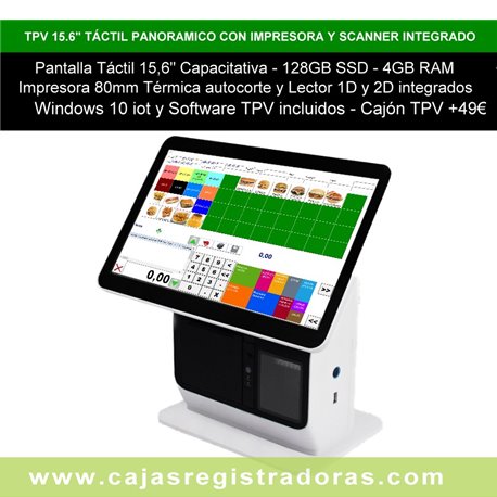 TPV ALL IN ONE 15,6 Táctil con windows , impresora y lector integrados
